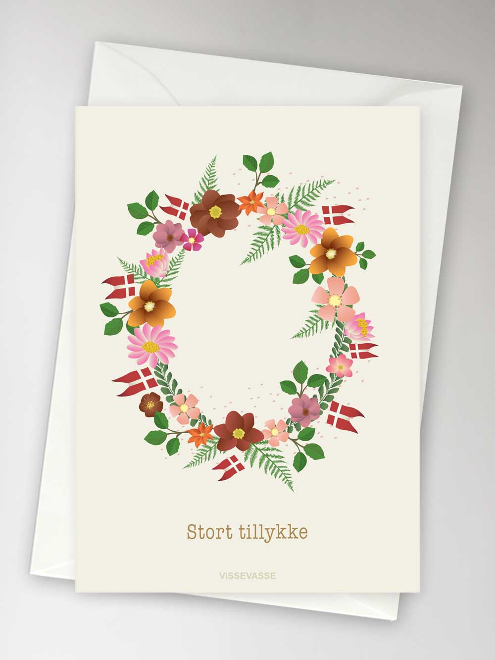 STORT TILLYKKE blomsterkort fra ViSSEVASSE - køb det her