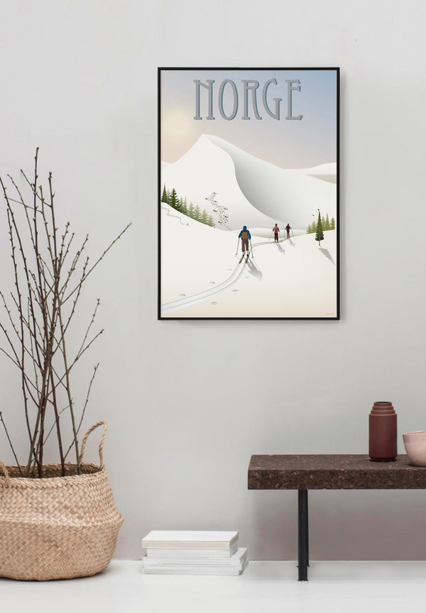Langrend Norge plakat - En eventyrlig ski plakat fra Norge - Se her