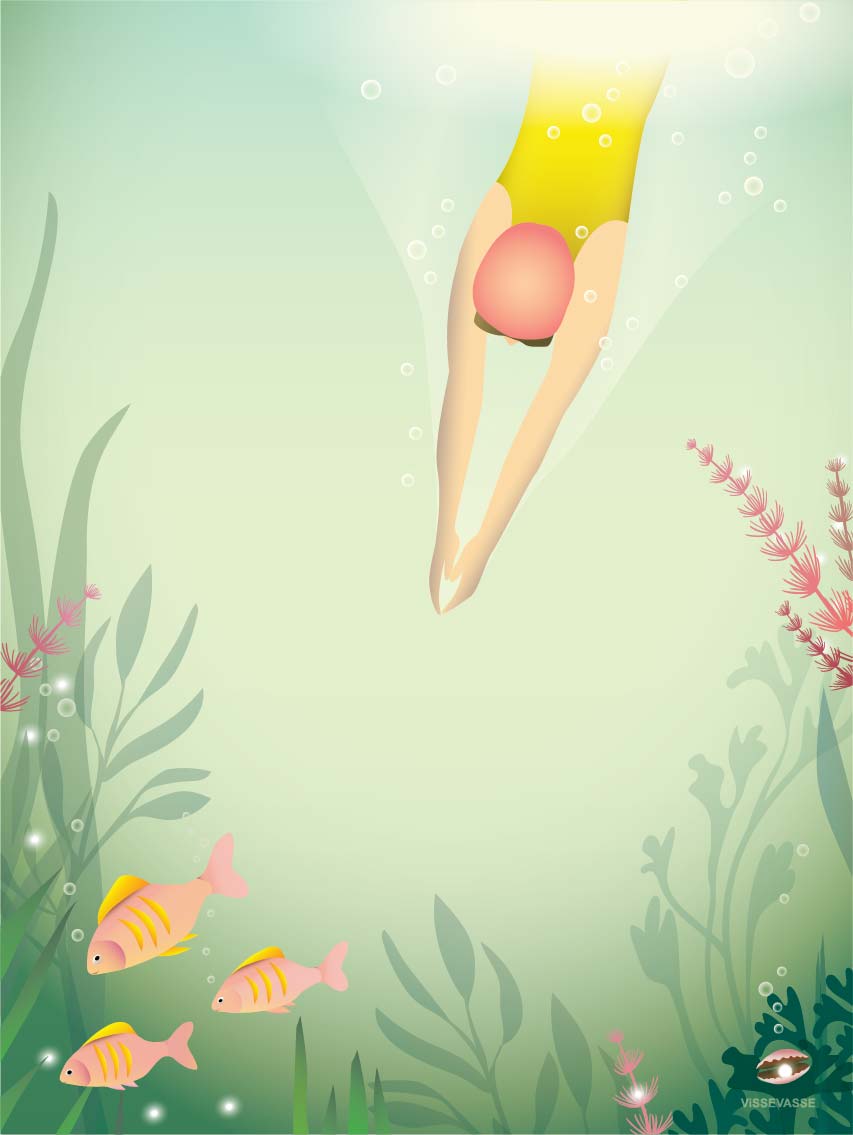 ViSSEVASSE PLAKAT Swim like a fish - køb den her!